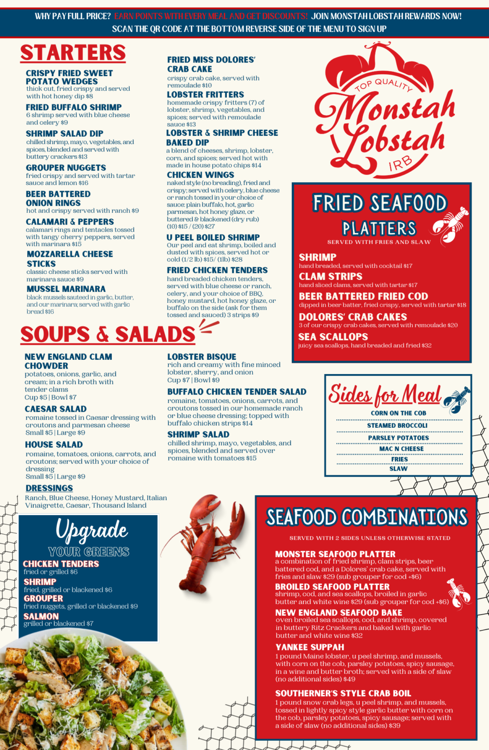 Dishes & Menu Items | Seafood Dining | Monstah Lobstah